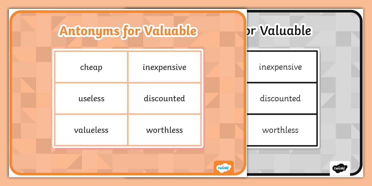 Valuable Antonyms Word Mat - Twinkl