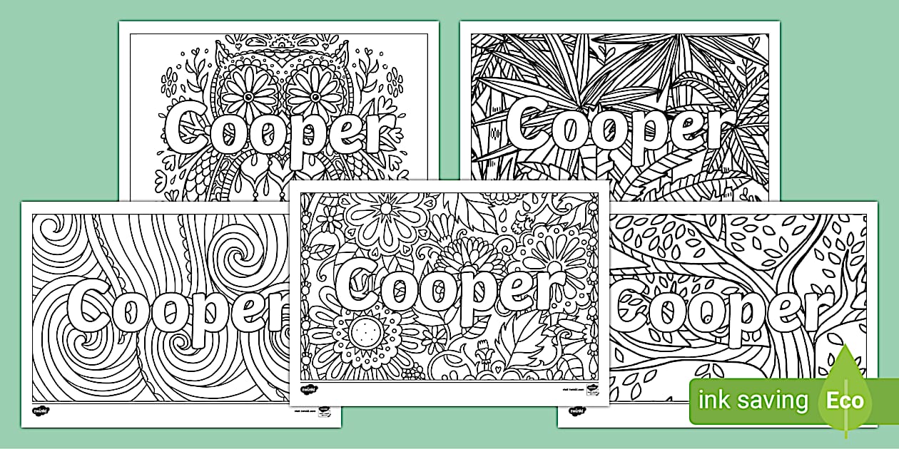 Cooper Mindfulness Name Colouring Activity (teacher made)