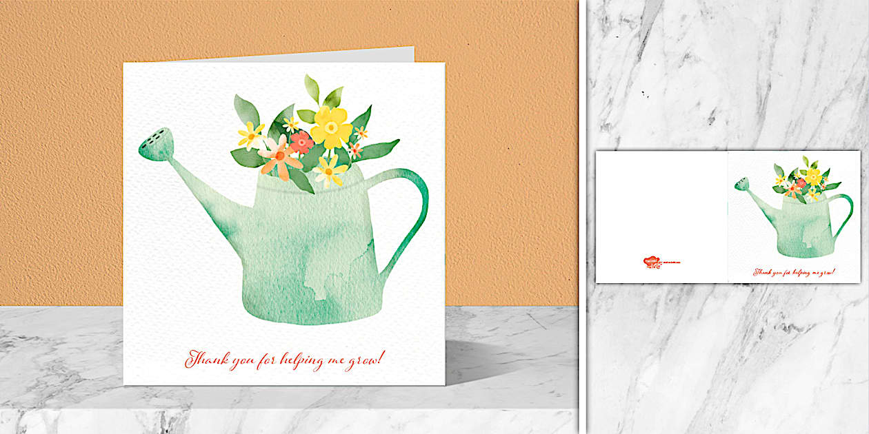 Thank You For Helping Me Grow Card | Twinkl Party - Twinkl