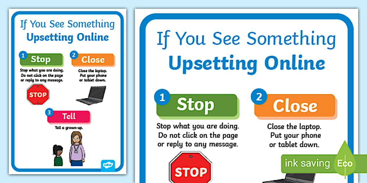 KS1 Inappropriate Content Online Safety Poster - Twinkl