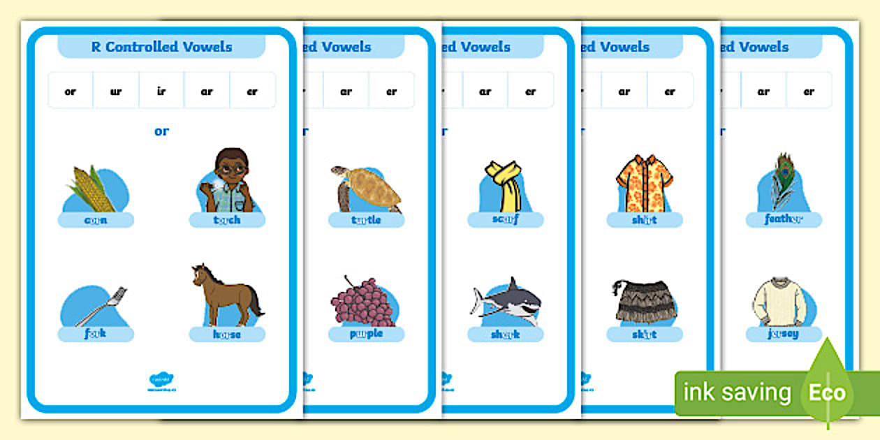 R Controlled Vowels Phonics Anchor Charts