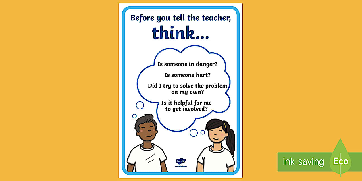 Editable Before you tell the teacher... Display Poster