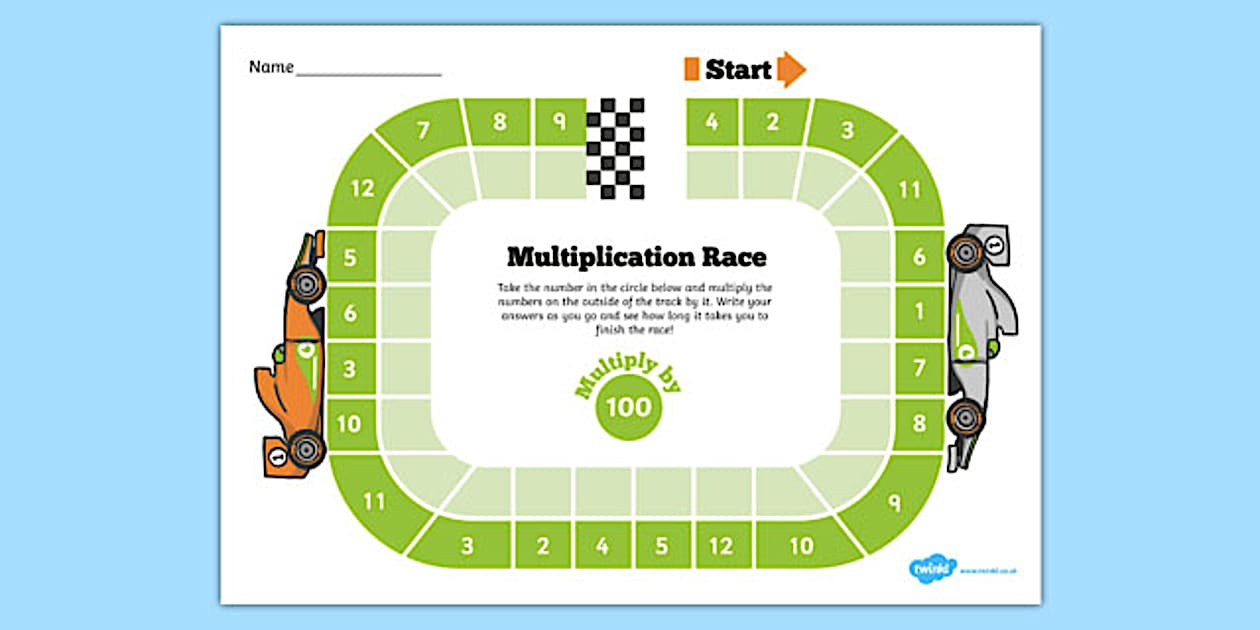 Multiply by 100 Race Activity (teacher made) - Twinkl