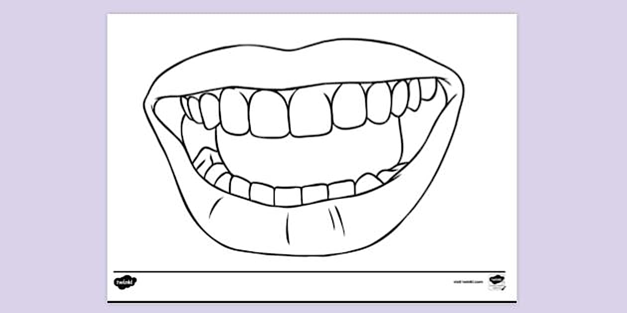 Mouth Colouring Page Printable (teacher made) - Twinkl