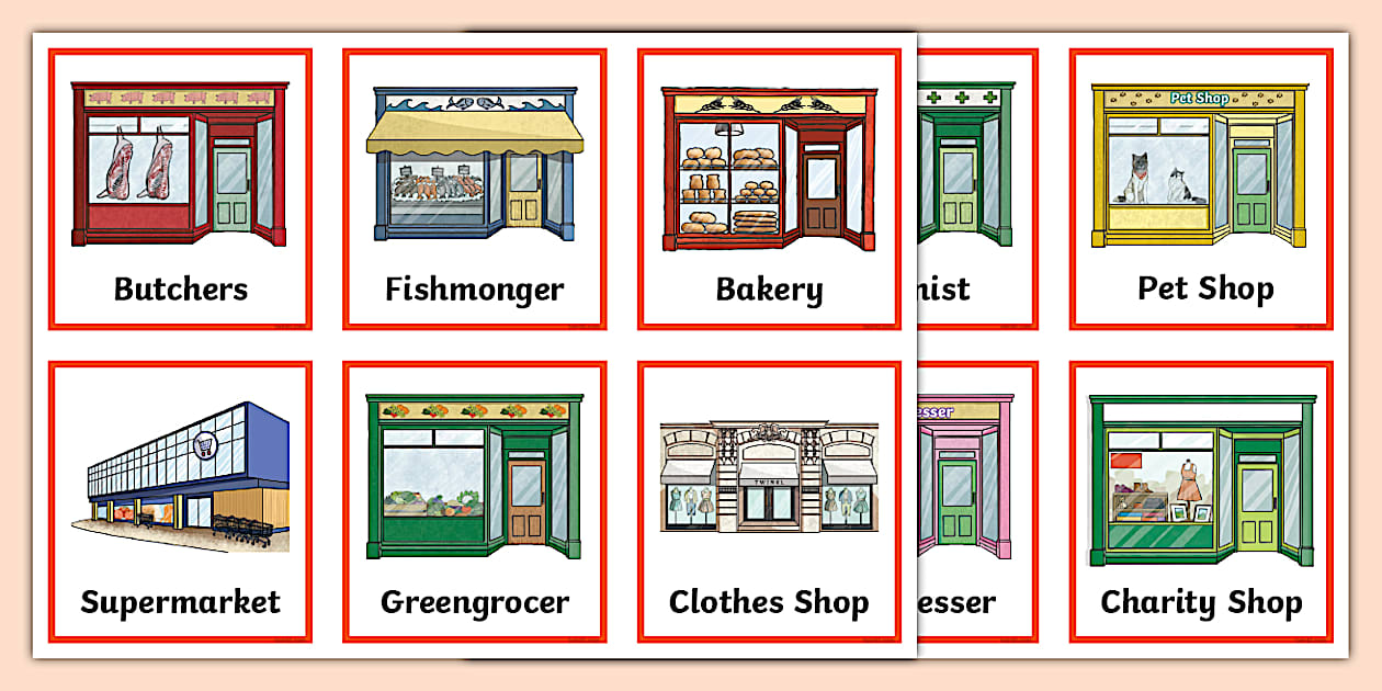 Shops in Our Community Cards (Teacher-Made) - Twinkl