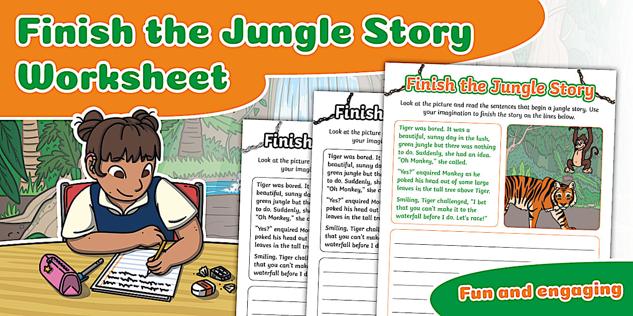 * NEW * Finish the Jungle Story Worksheet