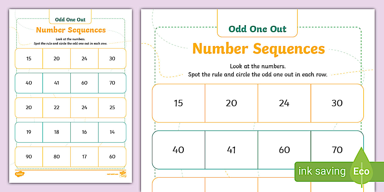 👉 Numbers Odd One Out Worksheet (teacher made) - Twinkl