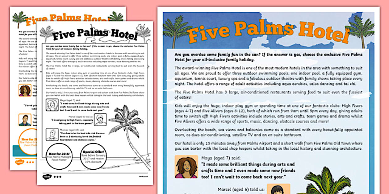 Persuasive Holiday Leaflet | Writing a Travel Brochure KS2