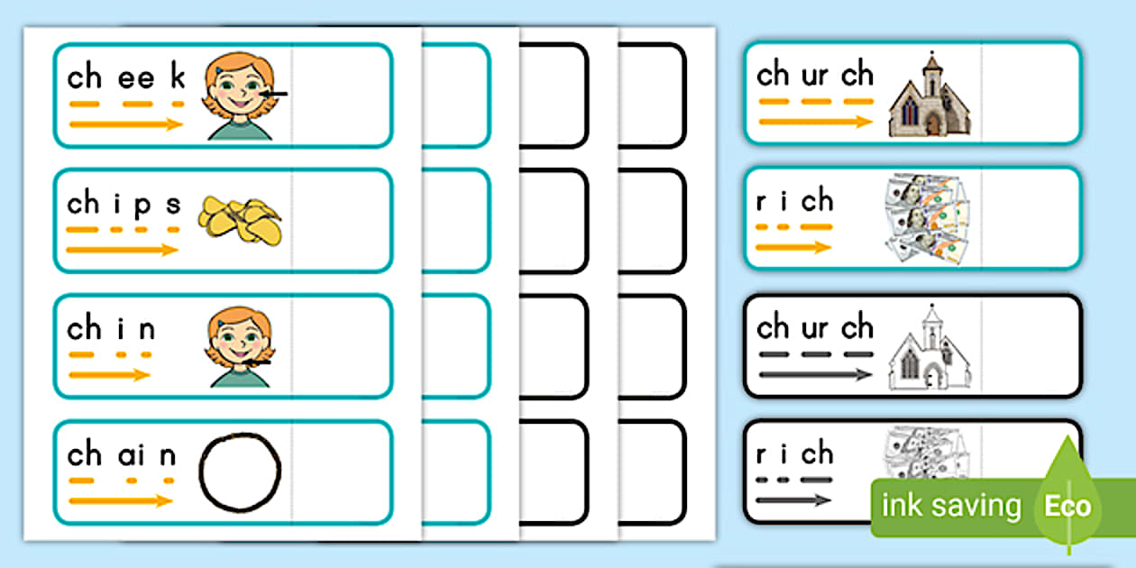 -ch Digraphs Read and Reveal Worksheet - Twinkl