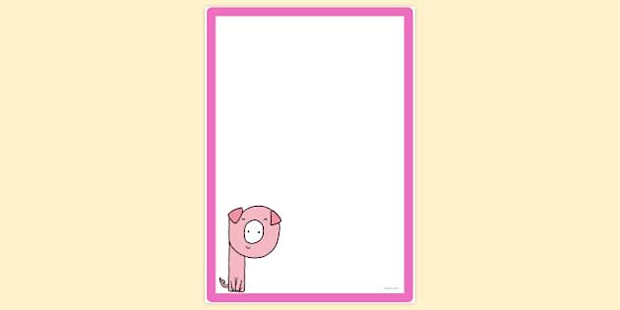 Simple Blank P Pig Lowercase Page Border | Twinkl - Twinkl