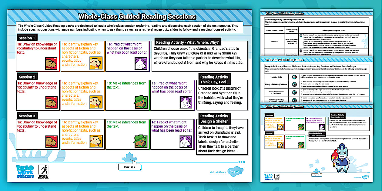 FREE! - Grandad's Island Whole-Class Guided Reading Unit Overview [Year 2]
