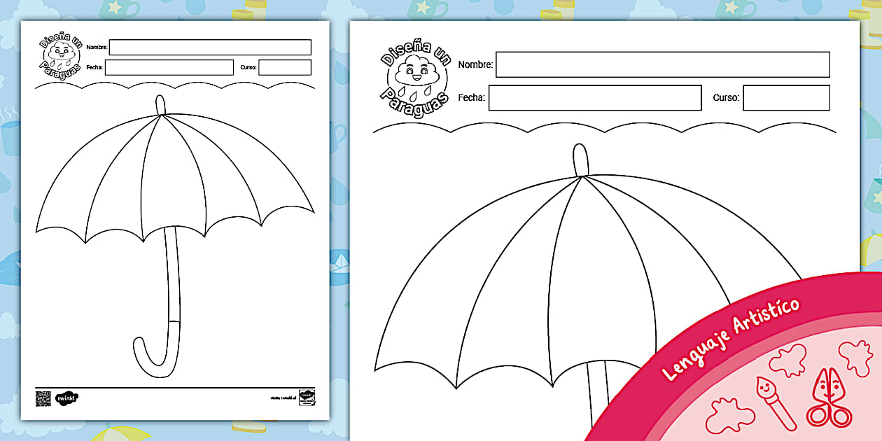 Plantilla | Paraguas | Decorar | Creatividad | - Twinkl