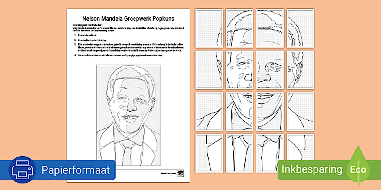 Nelson Mandela Skeppende Kunste Aktiwiteit Popkuns Groepwerk