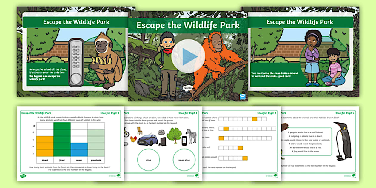 Year 2 Living Things and Their Habitats Escape the Room Game