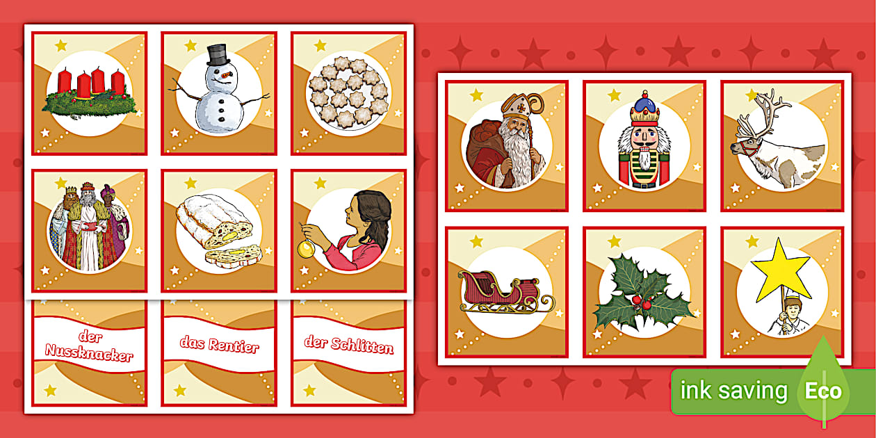 👉 German Christmas Matching Cards (teacher made) - Twinkl