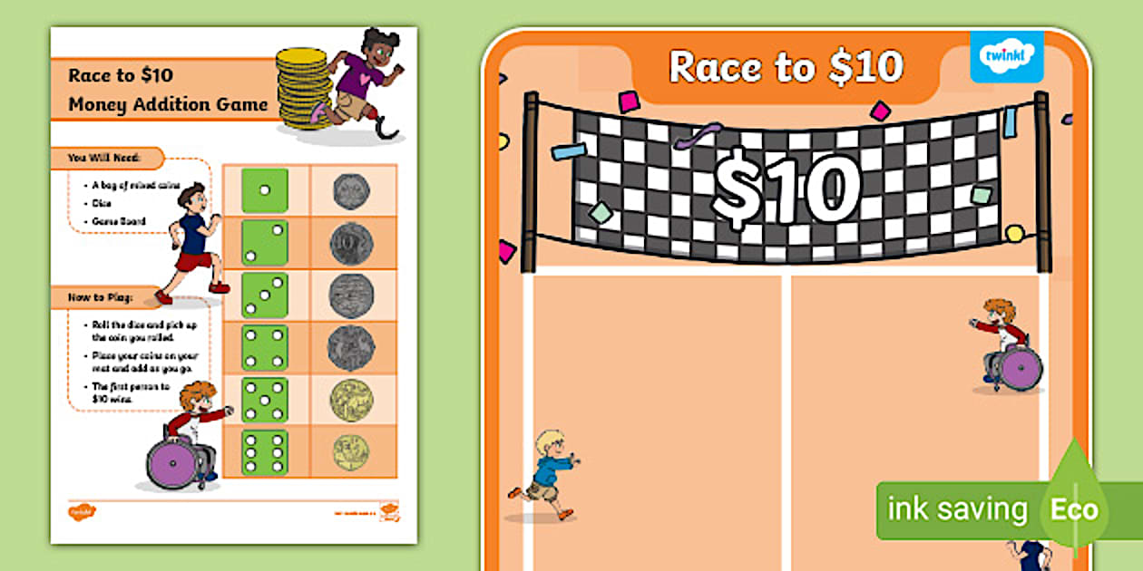 Race to $10 – Money Addition Game (Teacher-Made) - Twinkl