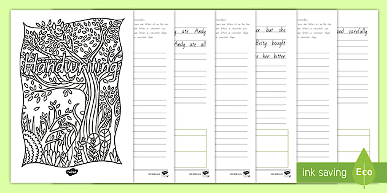 Print Handwriting and Mindfulness Colouring Booklet - Twinkl