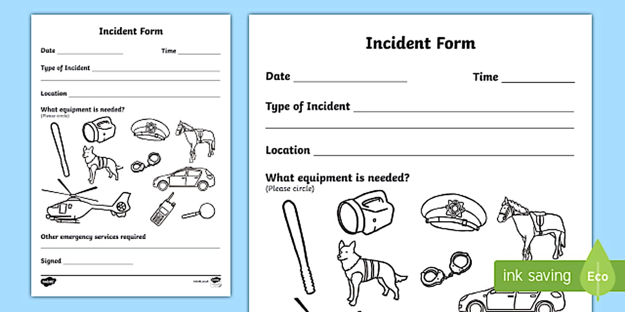 Garda Incident Form (teacher made) - Twinkl