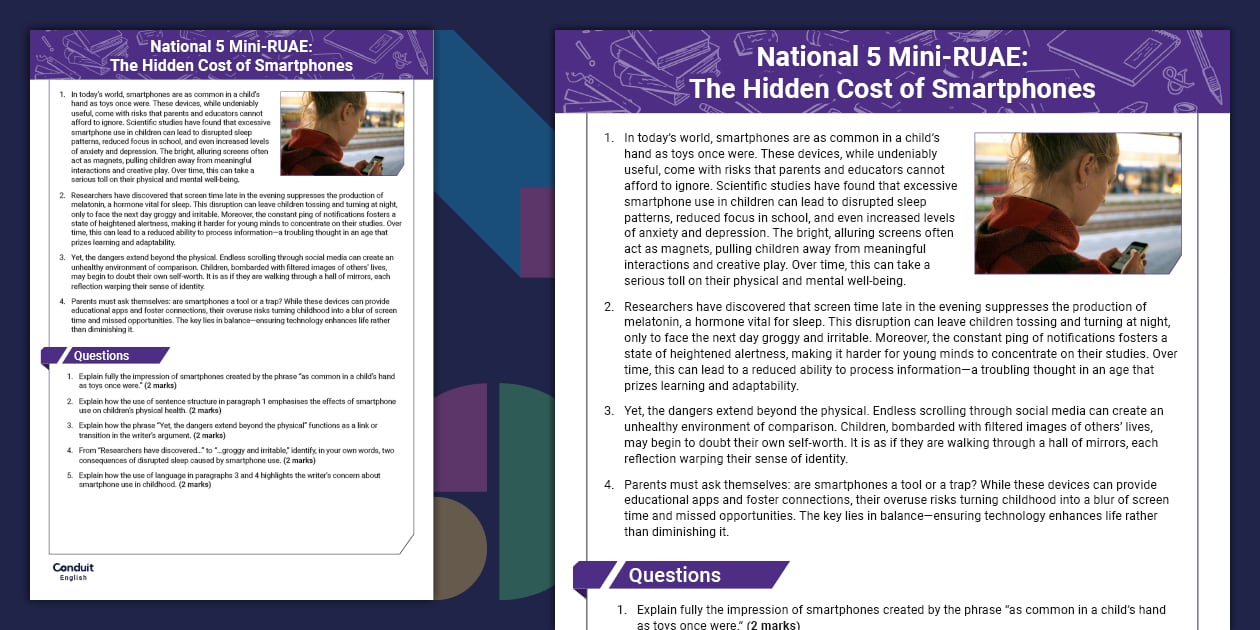 National 5 Mini RUAE: The Hidden Cost of Smartphones