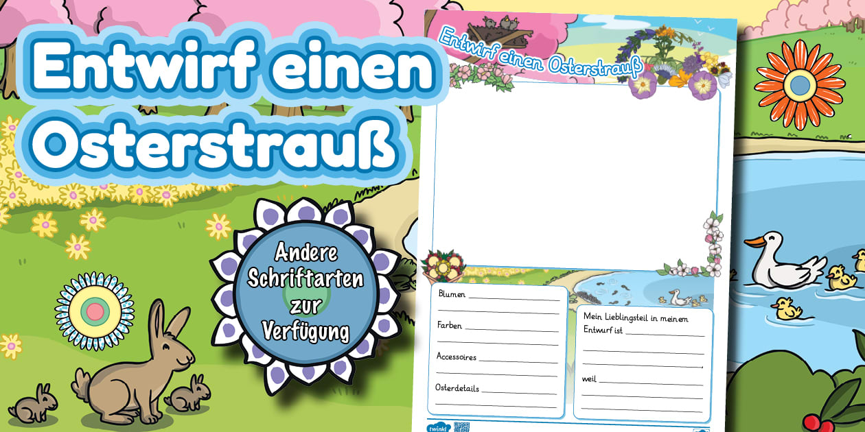 Blumenstrauß Ostern - Arbeitsblatt