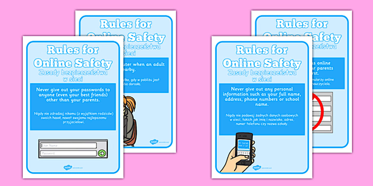 Internet Safety Display Posters Polish Translation - Twinkl