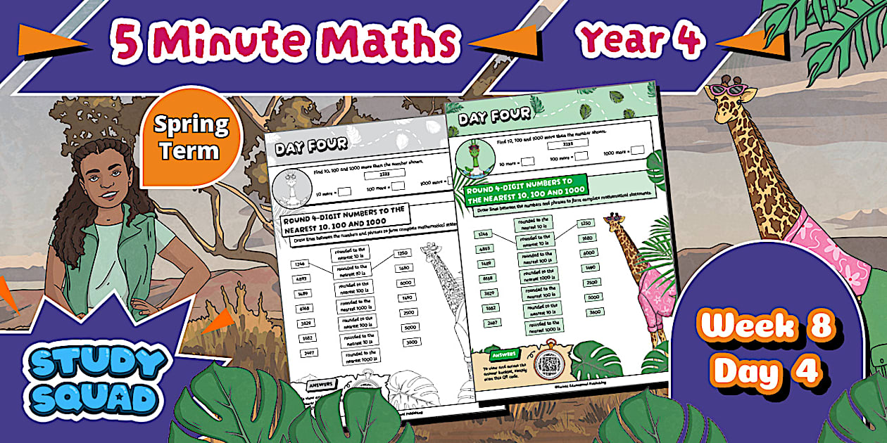 👉 * NEW * Study Squad 5 Minute Maths - Year 4 Spring - Week 8 Day 4