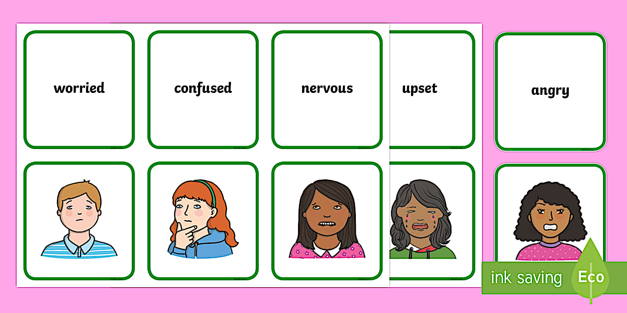 Emotions Matching Cards - ESL Emotions Vocabulary - Twinkl
