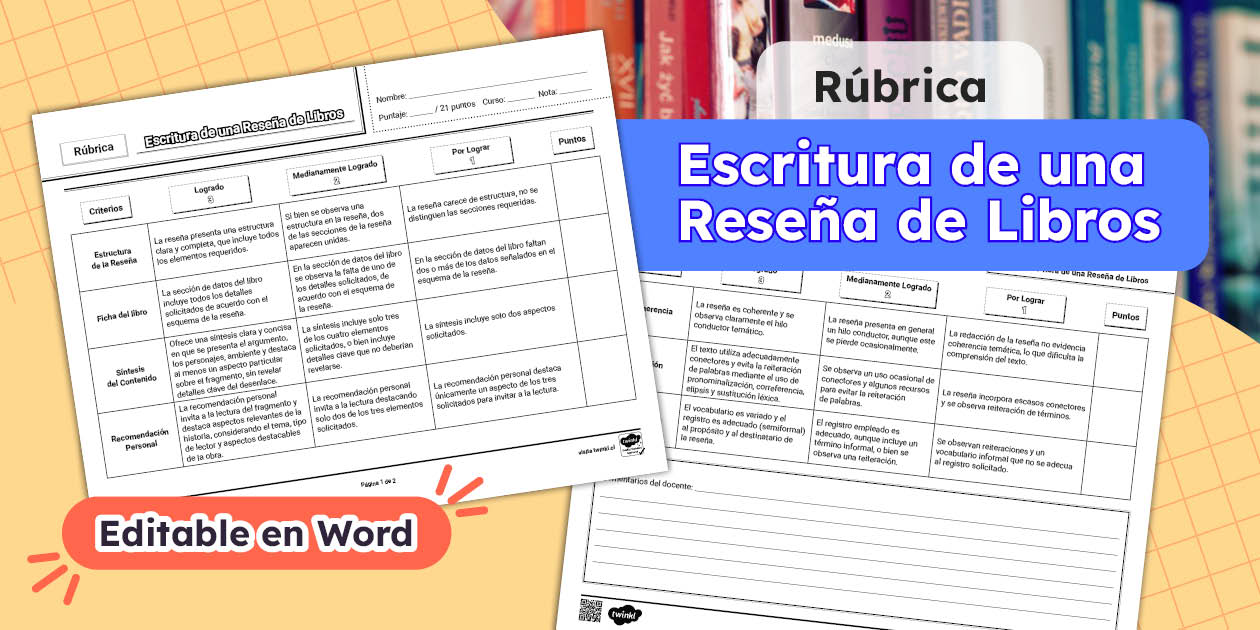 Rúbrica | Evaluación | Escritura | Lengua y Literatura | 7°