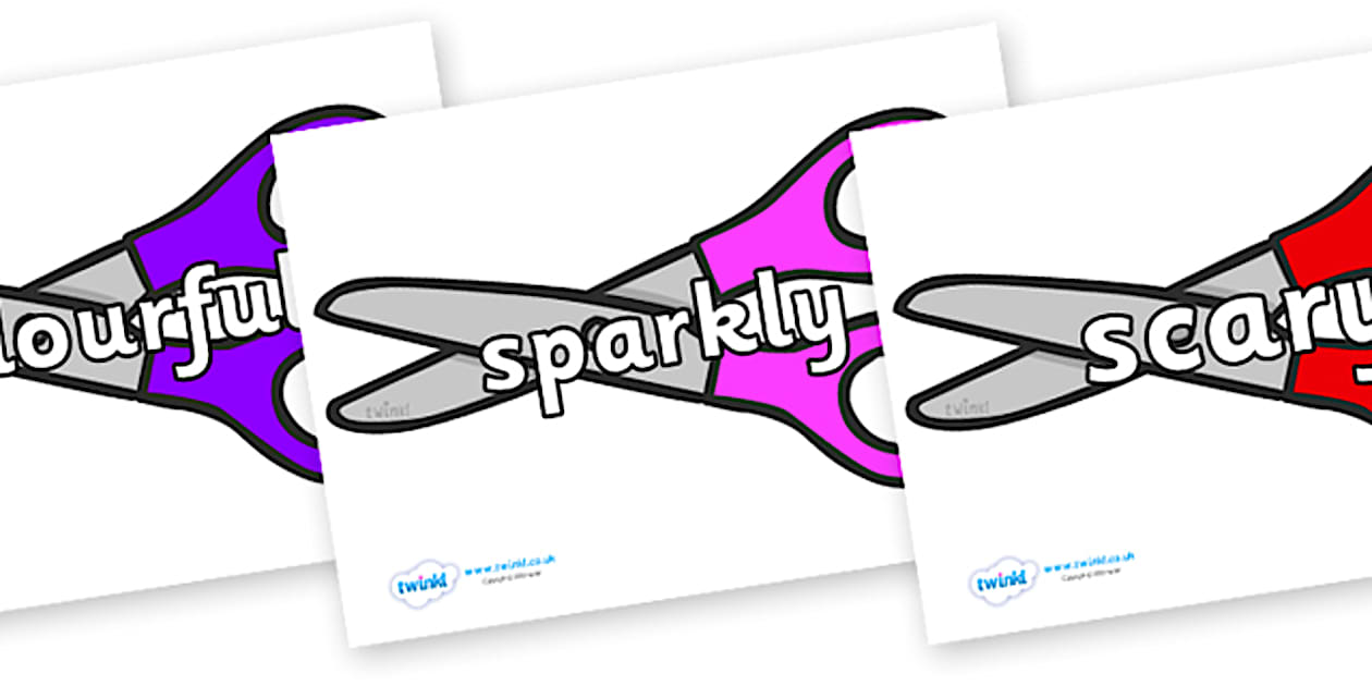 Cursive Wow Words on Scissors (teacher made) - Twinkl