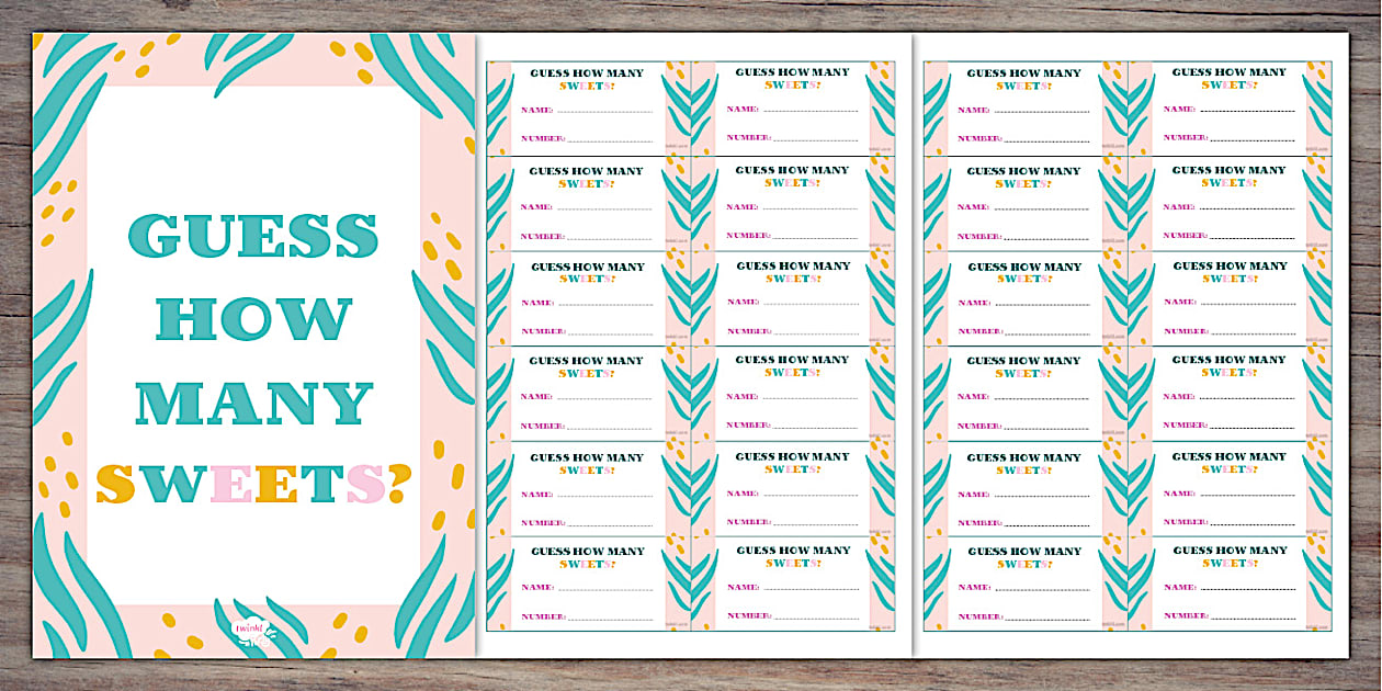 Printable, Guess How Many Sweets Are in the Jar Template