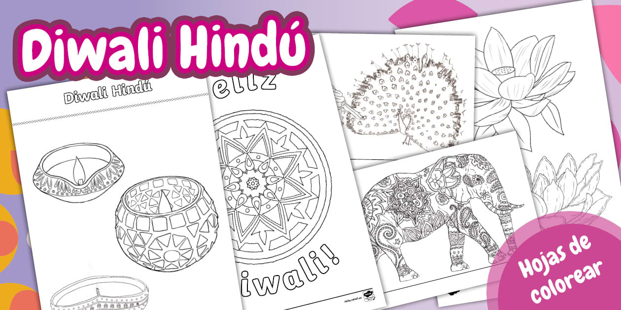 * NEW * Hojas de colorear: Diwali Hindú