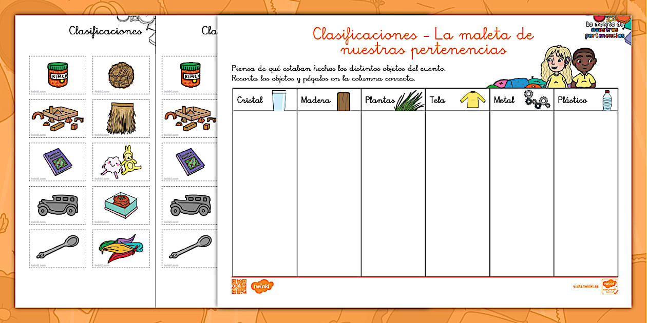 Ficha de actividad: Clasificaciones - La maleta de nuestras pertenencias