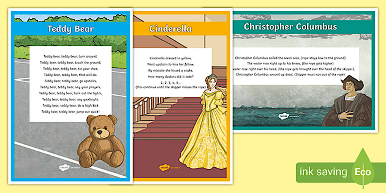 Skipping Rhymes Posters (l'enseignant a fait) - Twinkl