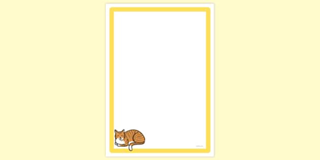 Simple Blank Printable Cat Page Border | Page Borders