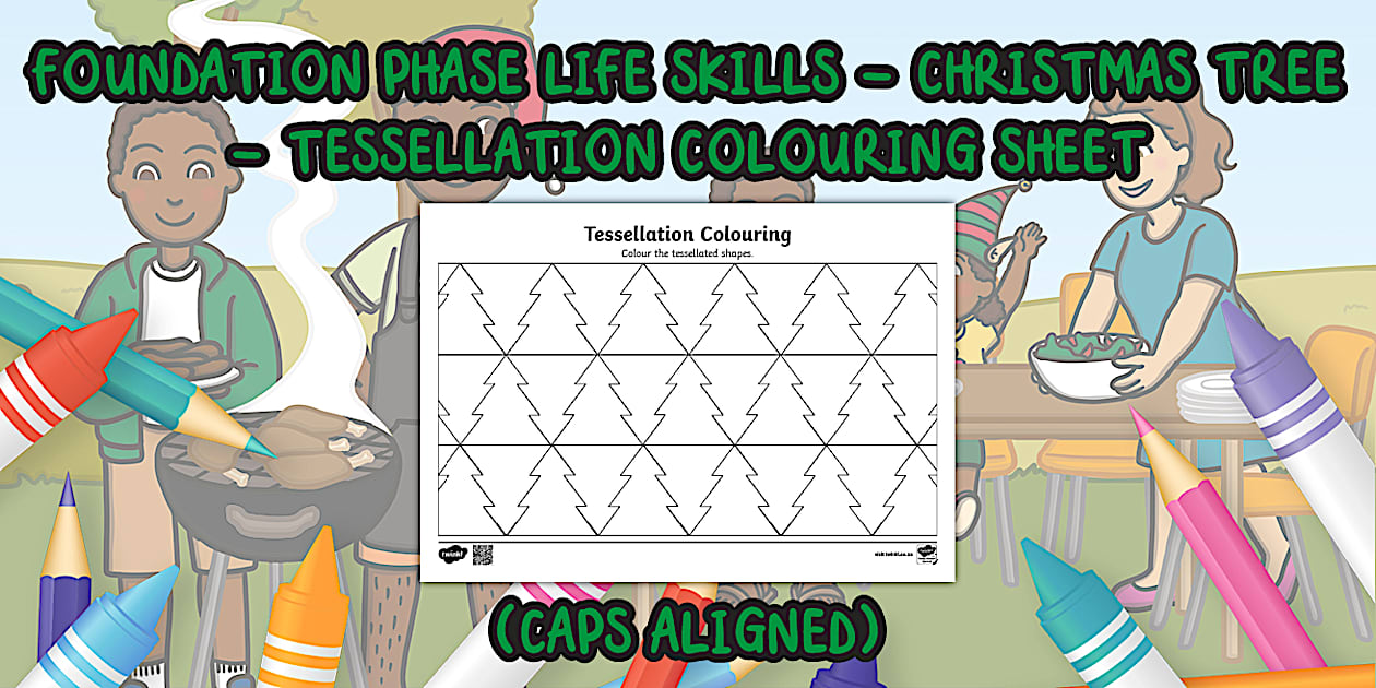 Foundation Phase Christmas Tree Tessellation Colouring Sheet