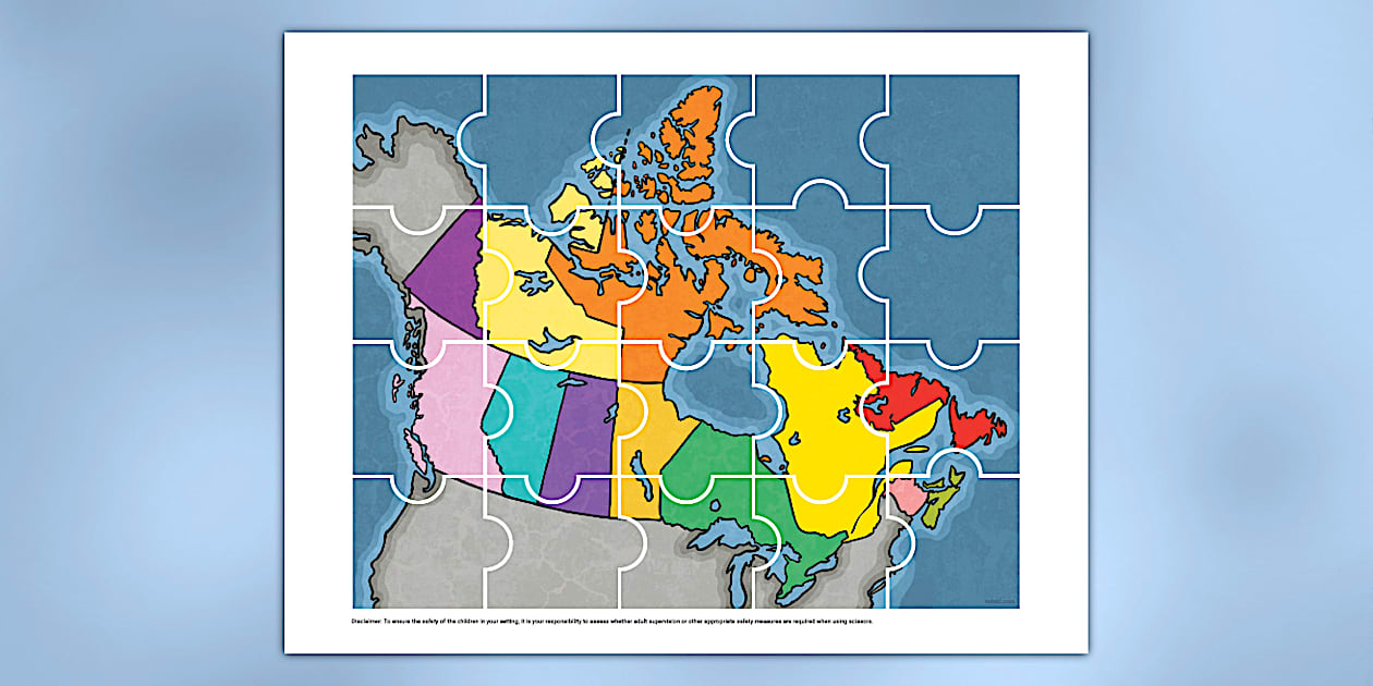 Map of Canada Jigsaw Puzzle (teacher made) - Twinkl