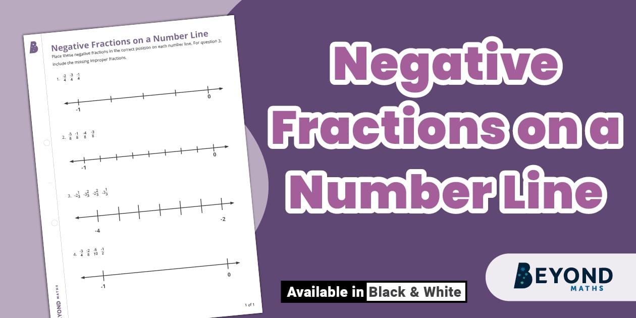 Negative Fractions on a Number Line Activity