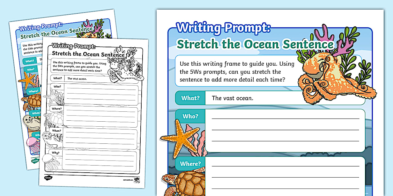 Writing Prompt: Stretch the Ocean Sentence (teacher made)