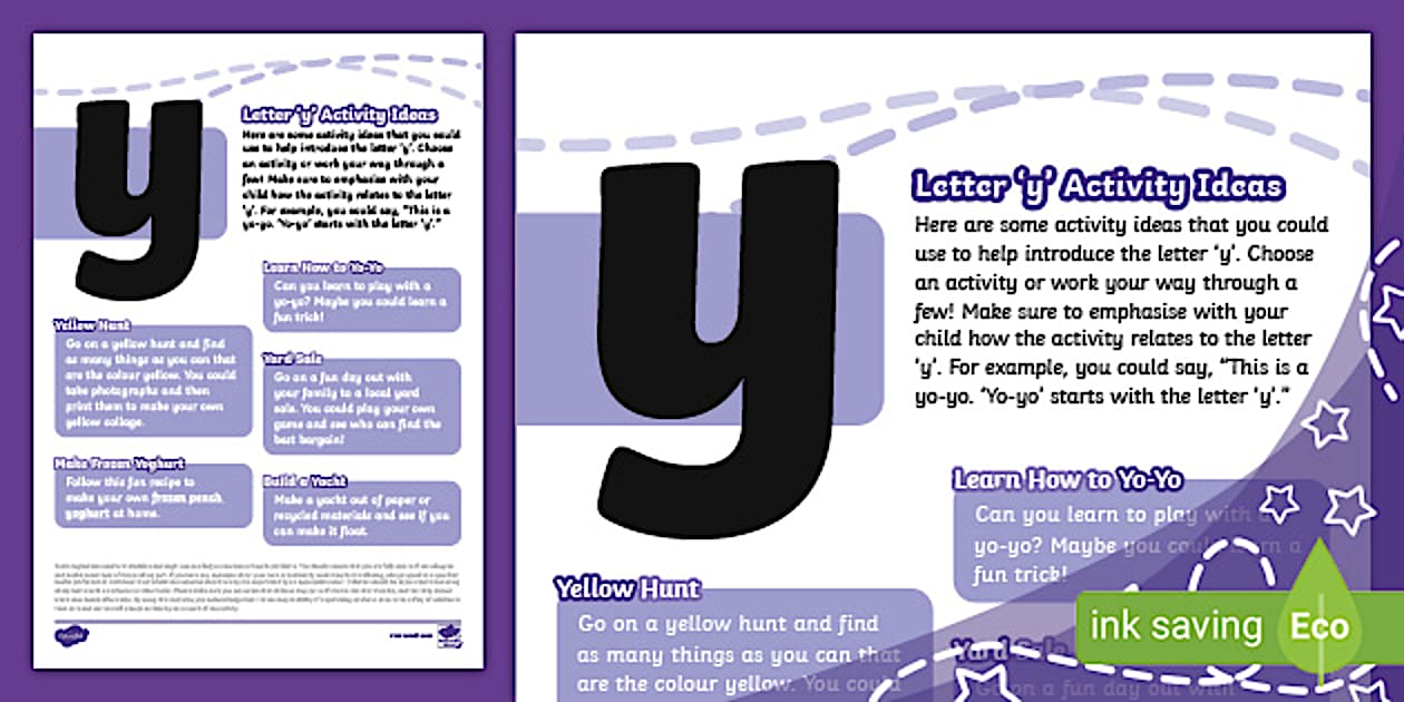 Letter 'y' Activity Ideas (teacher made) - Twinkl
