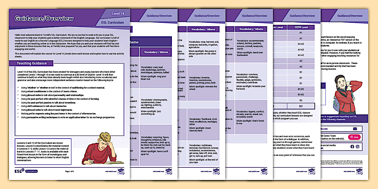 ESL Curriculum Level 14 Guidance/Overview