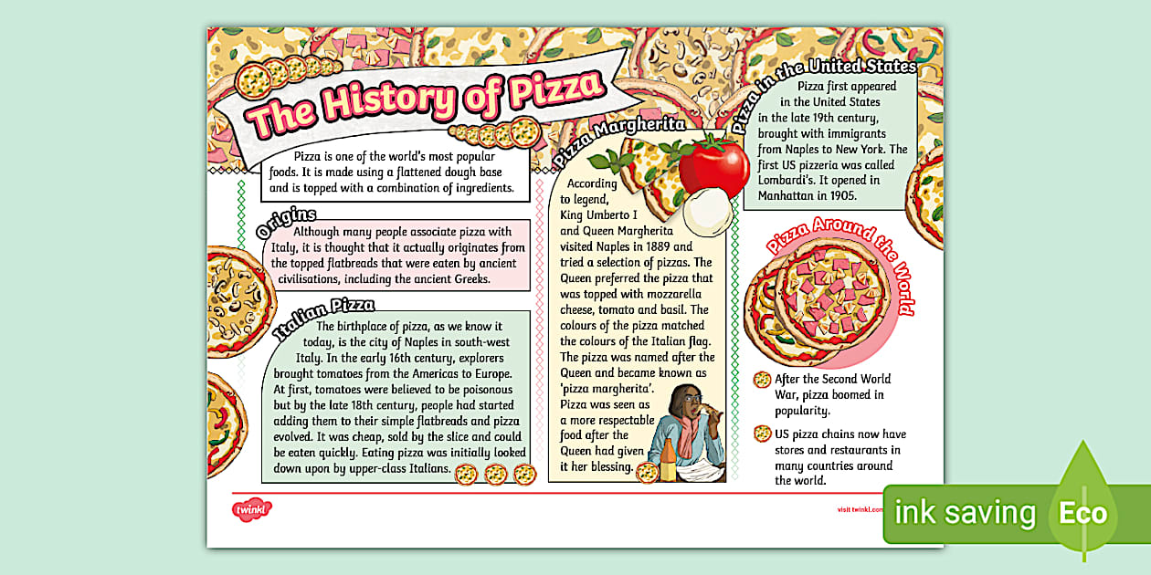 History of Pizza Fact File - KS2 (Teacher-Made) - Twinkl