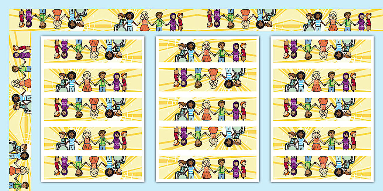 Bordes de periódico mural de los derechos del niño