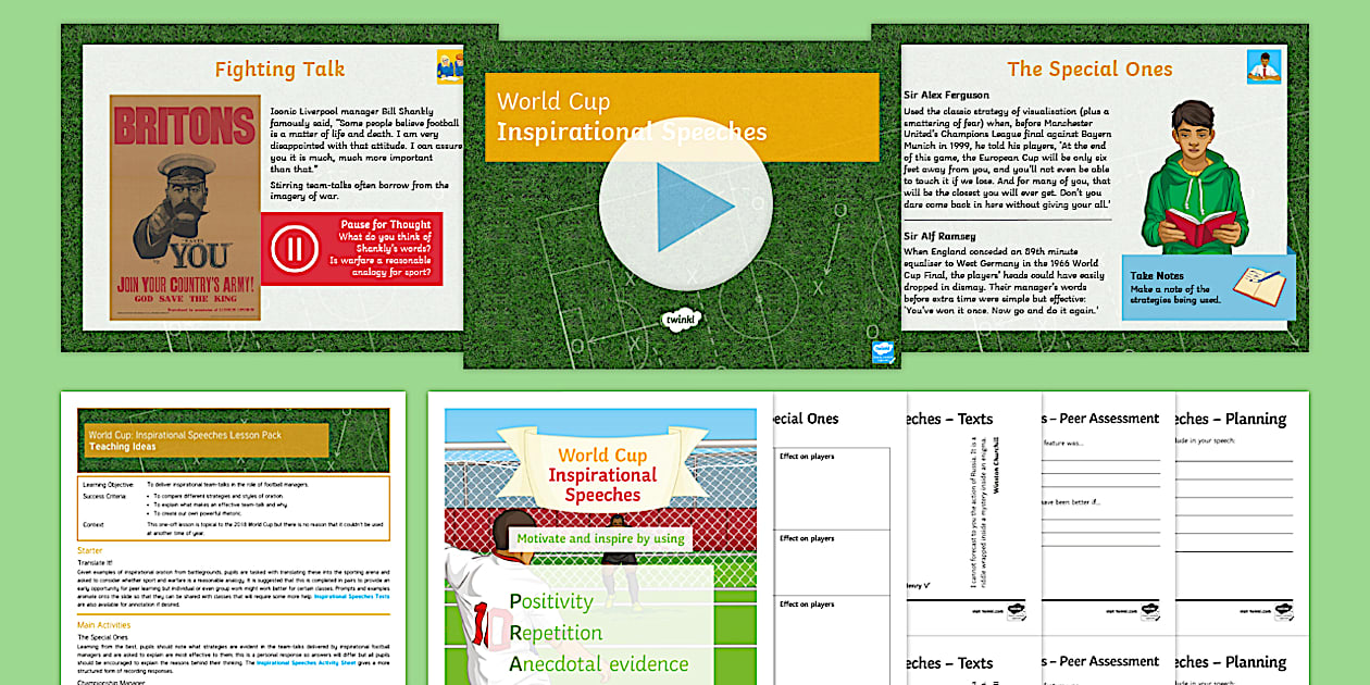 Men's World Cup 2022: Inspirational Speeches Lesson Pack