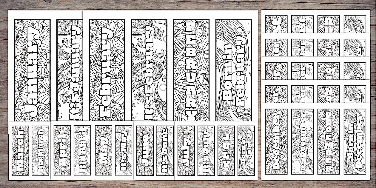 Months of the Year Colouring Bookmarks | Twinkl Party