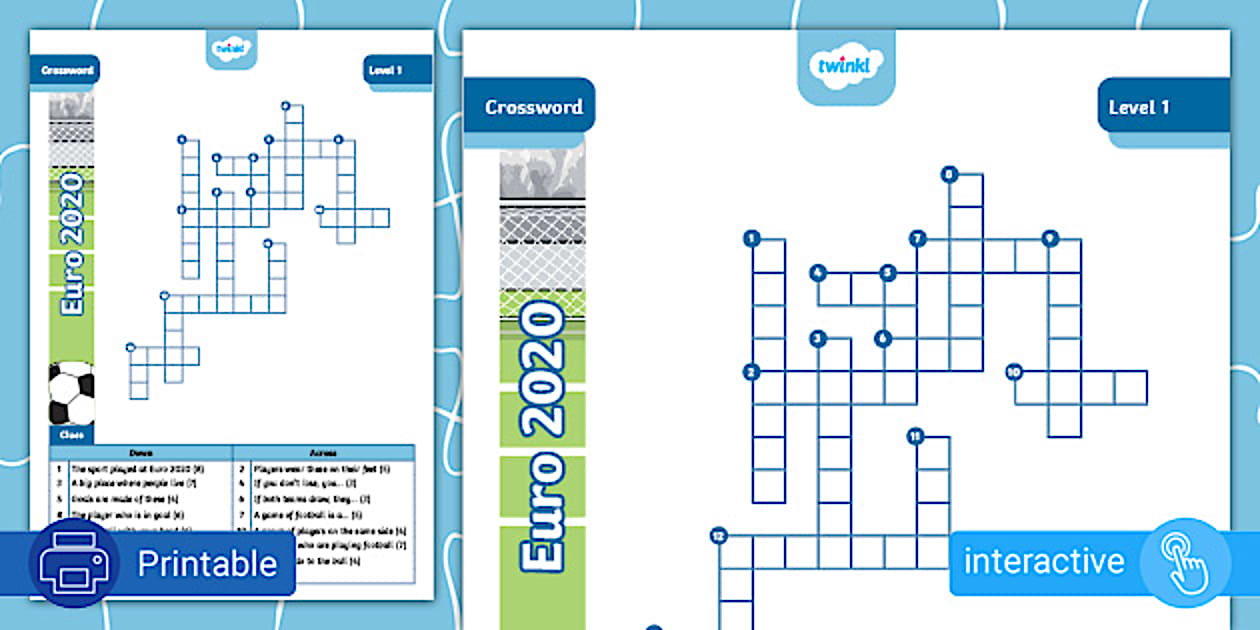 Euro 2020 Crossword - Twinkl Puzzled - Kids Puzzles - Twinkl