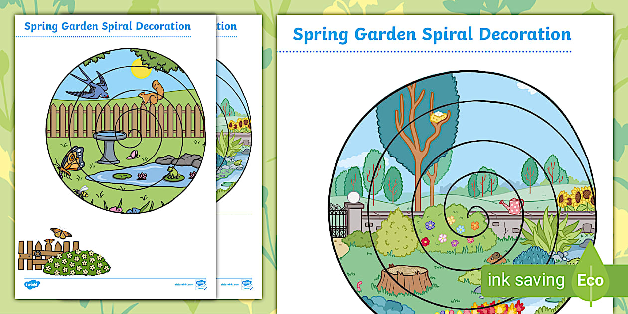 Spring Garden Swirl Decorations for Springtime - Twinkl