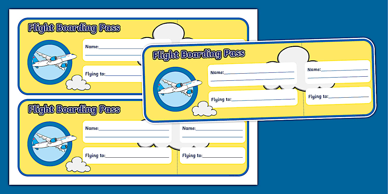 Role-Play Flight Ticket (teacher made) - Twinkl