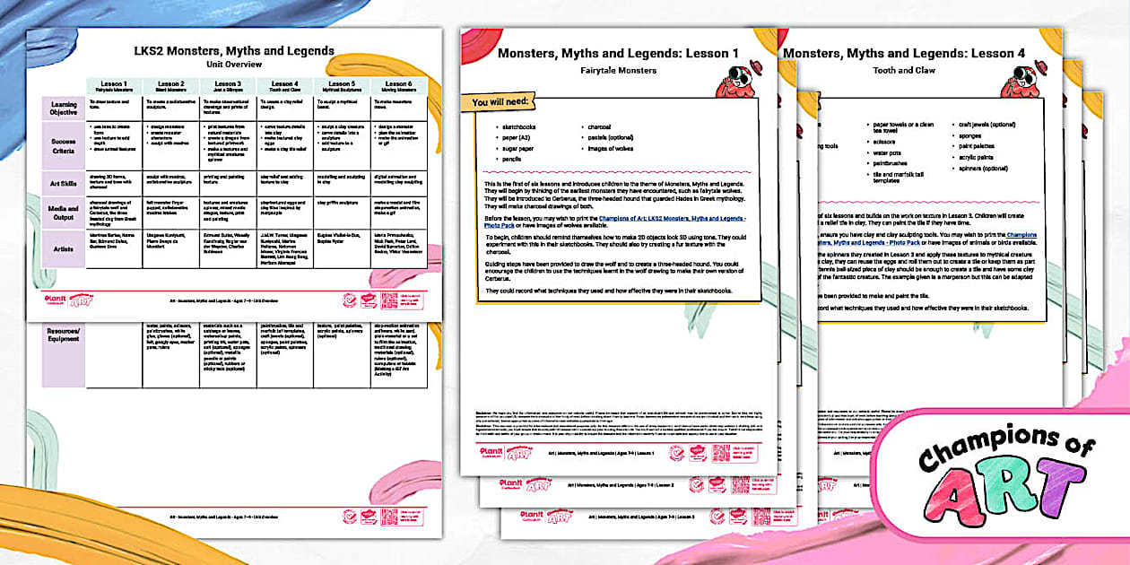 Champions of Art: LKS2 Monsters, Myths and Legends - Unit Overview and ...