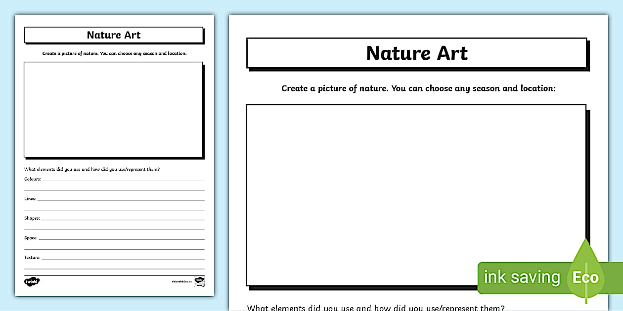 Nature Art Worksheet / Worksheet, worksheet - Twinkl