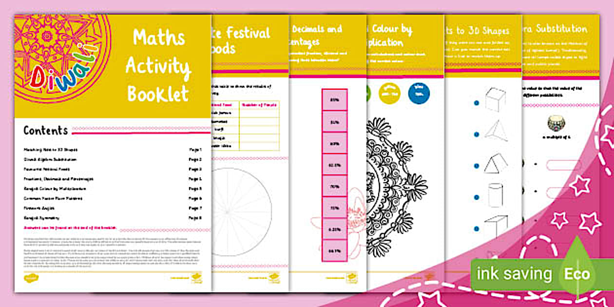 UKS2 Hindu Diwali-Themed Maths Activity Booklet (Ages 9 - 11)